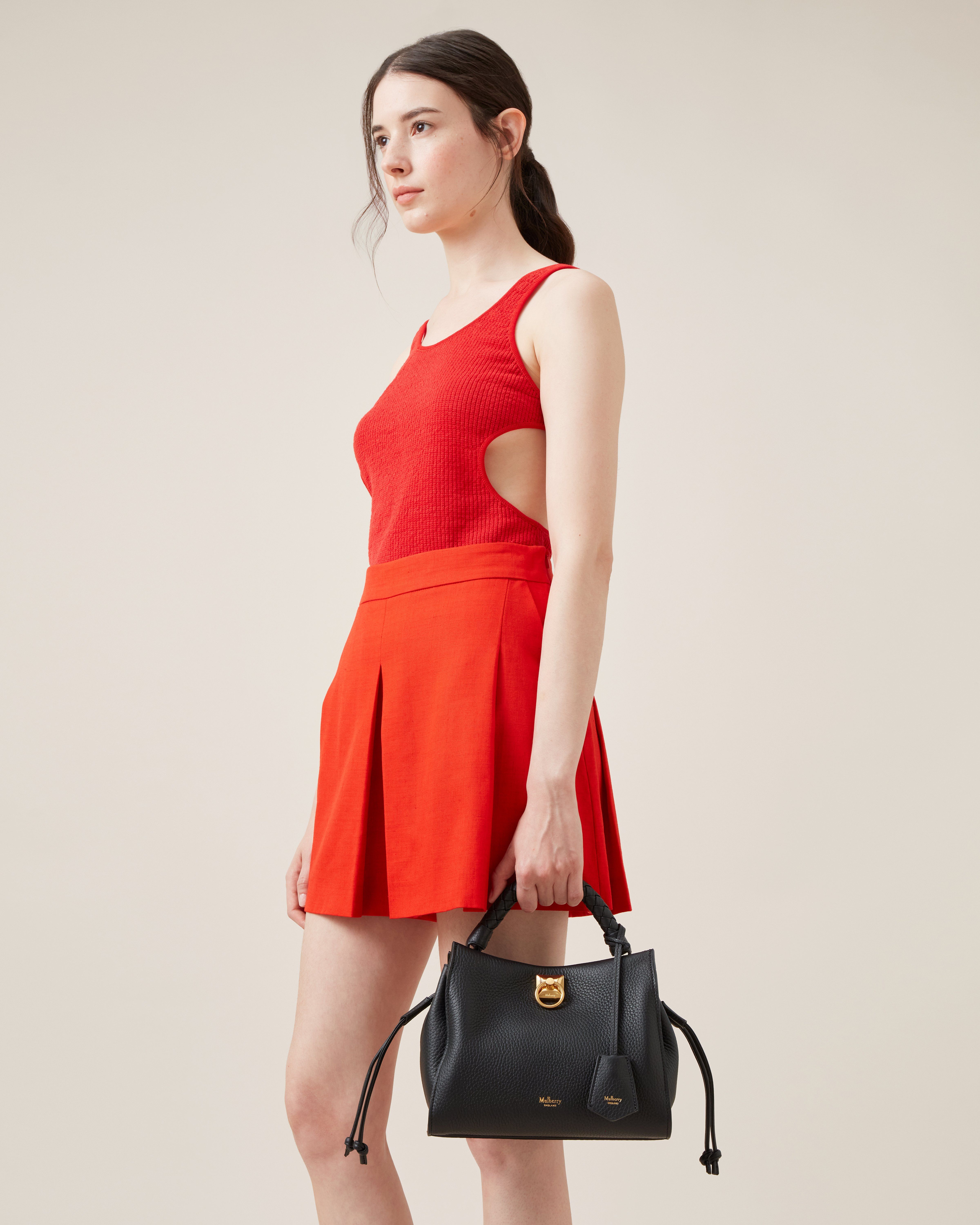 Small Iris | Black Heavy Grain & Silky Calf with Midnight-Black handle ...