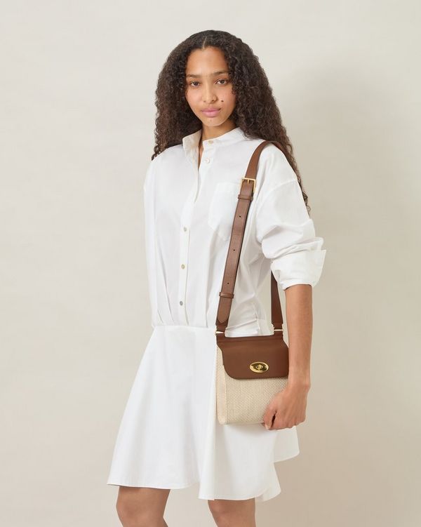 Mulberry | Small Antony | Ecru & Bright Oak Raffia & Leather Trim