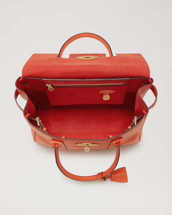 Mulberry | Bayswater | Coral Orange Small Classic Grain | Family