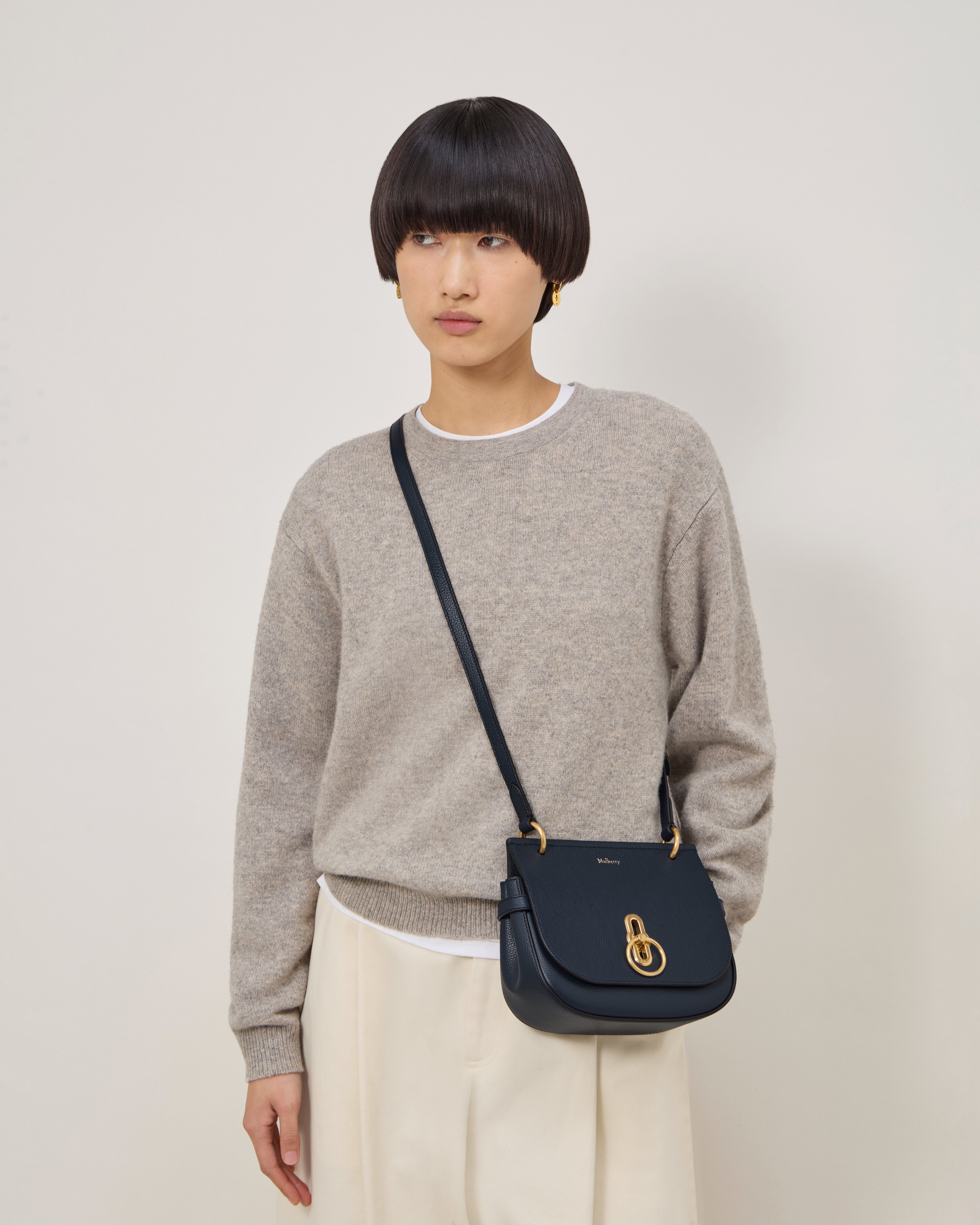 Mulberry | Small Amberley Satchel | Night Sky Small Classic Grain