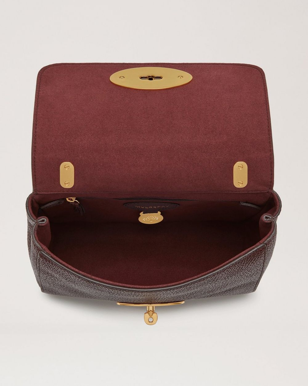 Lily Oxblood Natural Grain Leather Women Mulberry