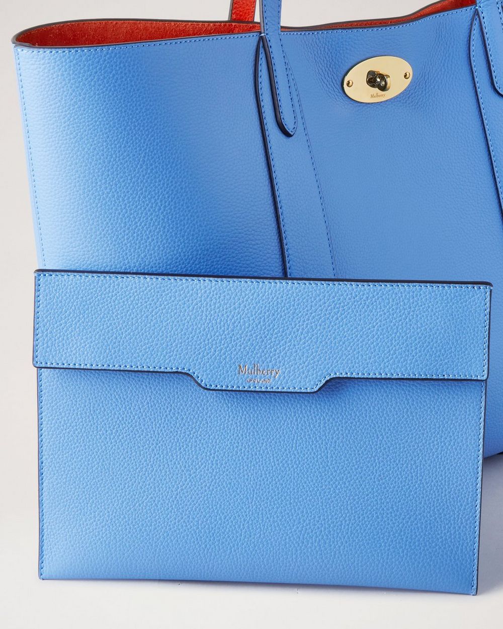 Bayswater Tote | Cornflower Blue Small Classic Grain | Bayswater | Mulberry