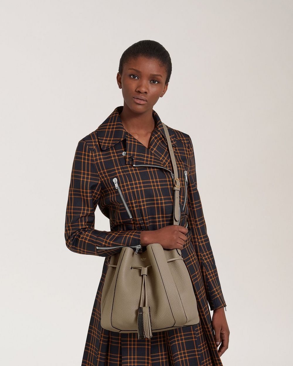 Small Millie Tote | Solid Grey Heavy Grain | Women | Mulberry