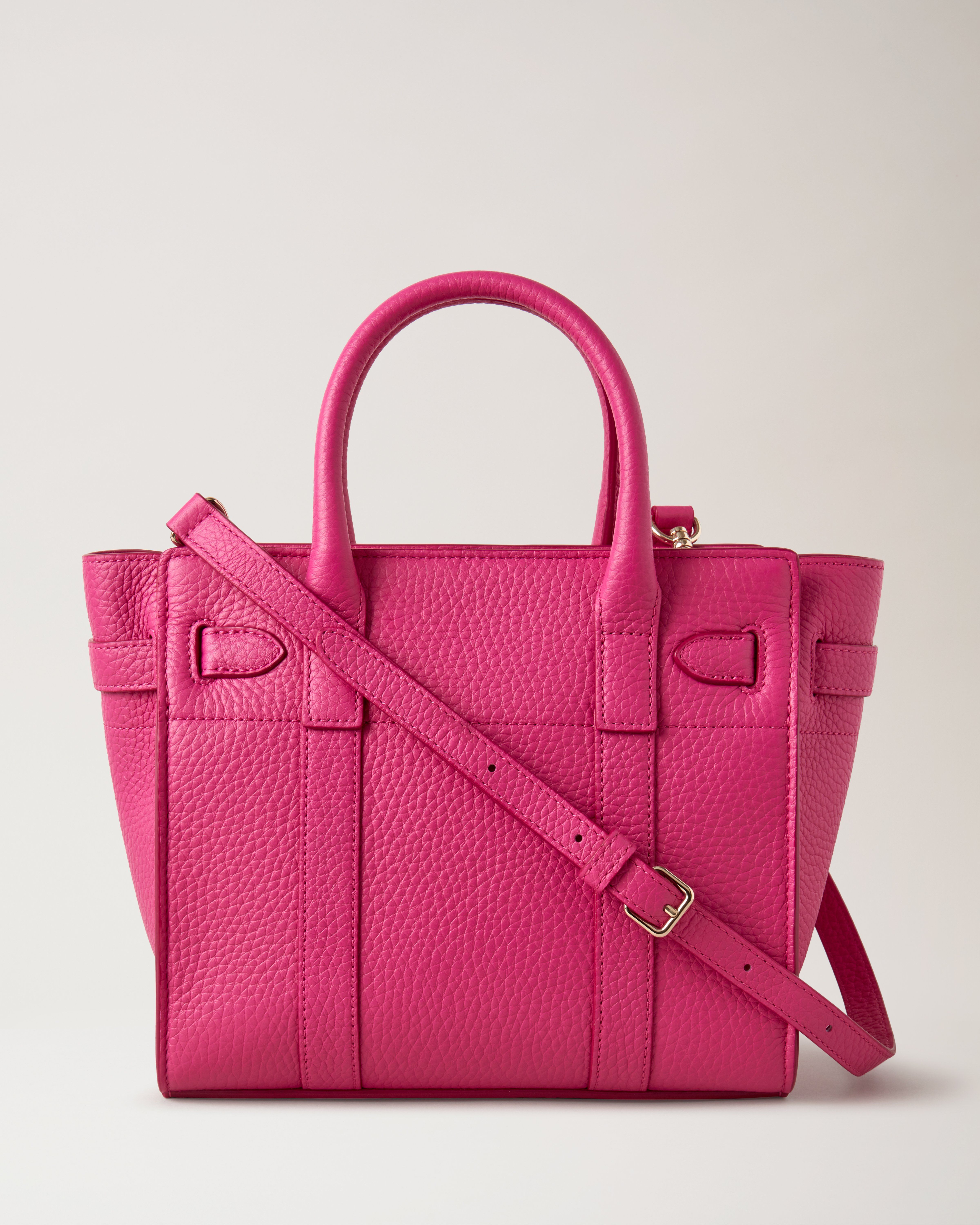 Mini Zipped Bayswater | Mulberry Pink Heavy Grain | Women | Mulberry
