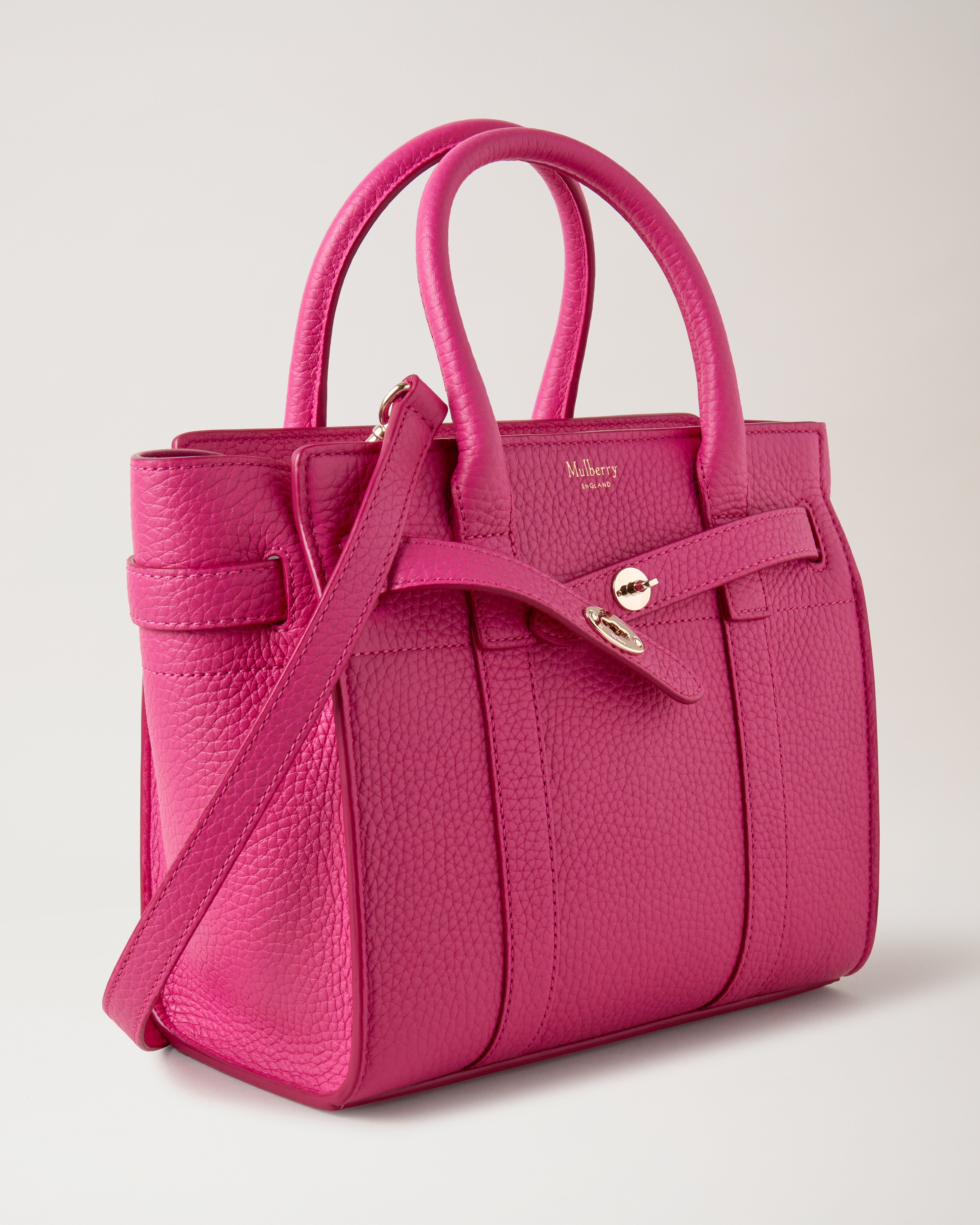 Mini Zipped Bayswater | Mulberry Pink Heavy Grain | Women | Mulberry