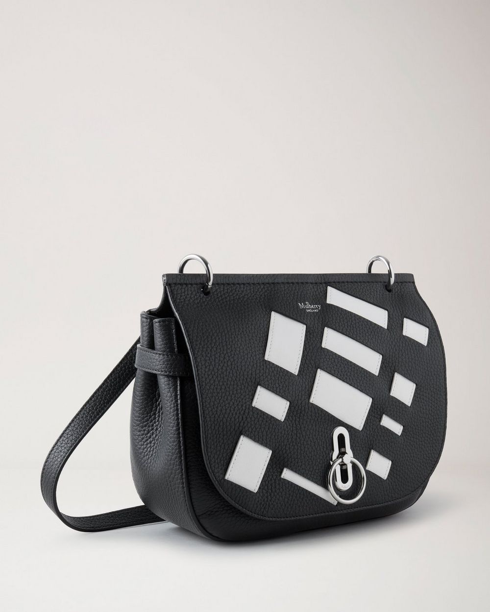 Soft Amberley Satchel | Black & White Whip Stitch | Sustainable Icons ...
