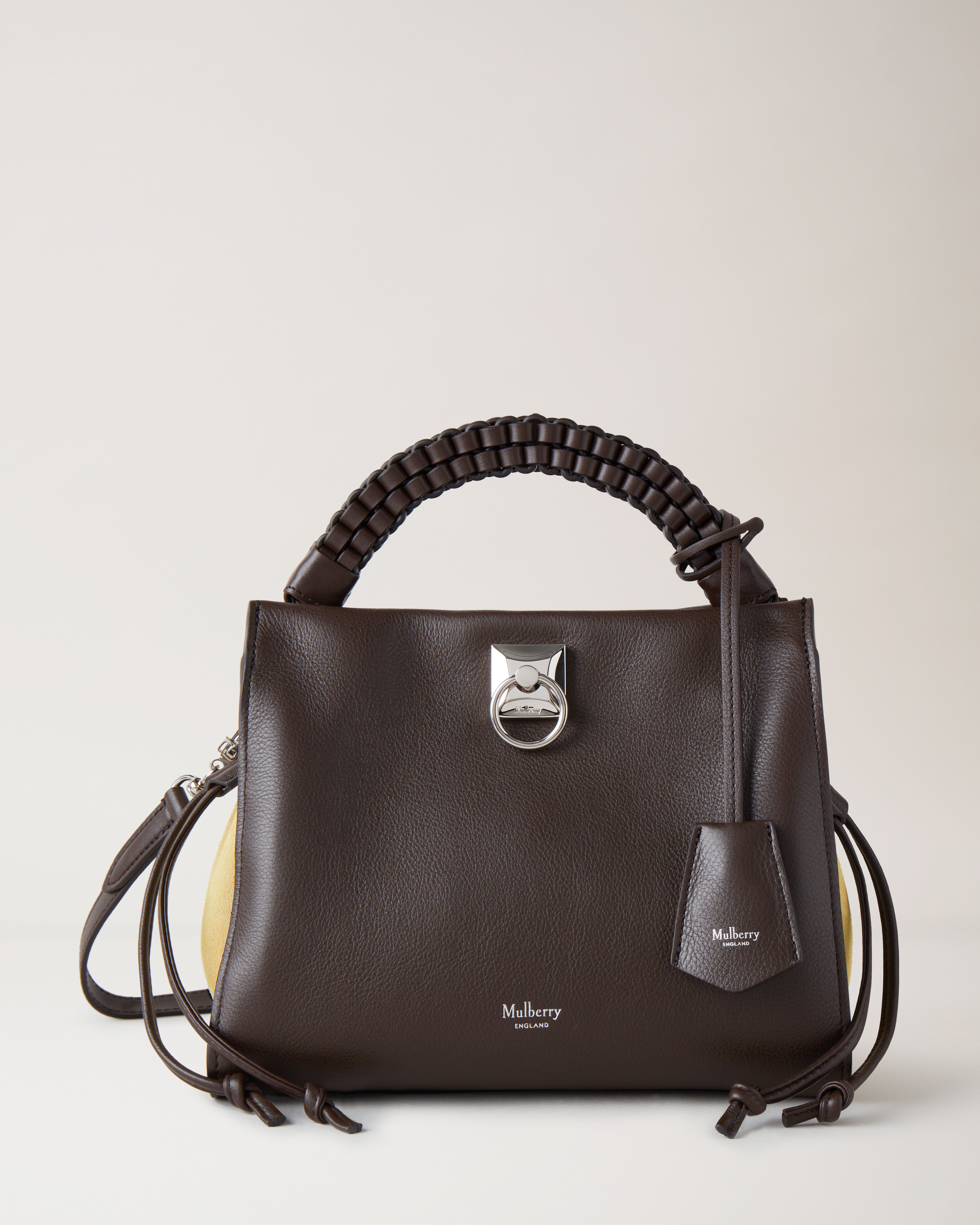 Small Iris | Wild Primrose & Ebony Suede & Leather | Iris | Mulberry