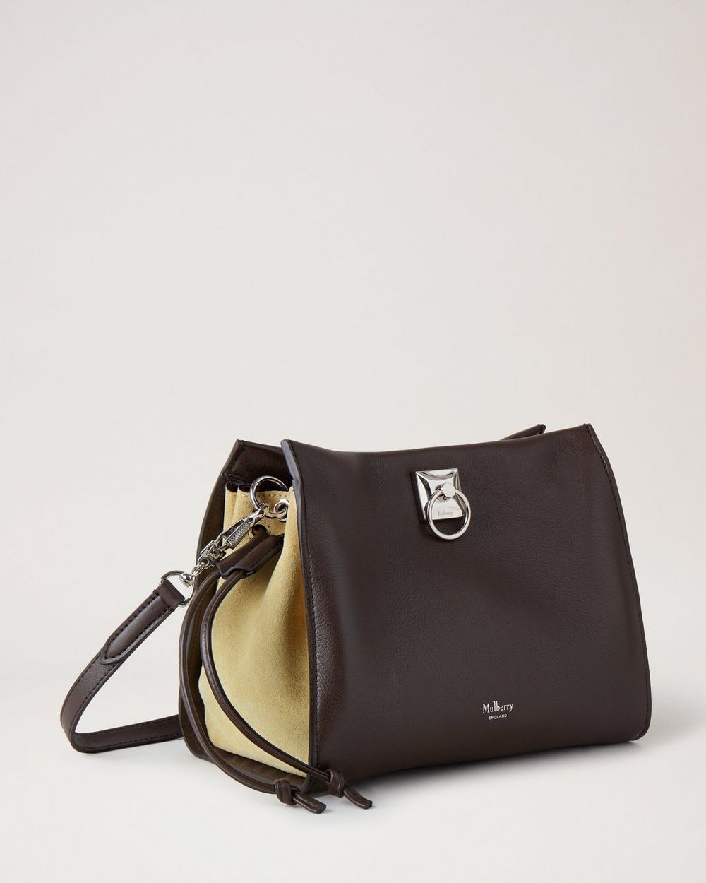 Small Iris | Wild Primrose & Ebony Suede & Leather | Iris | Mulberry