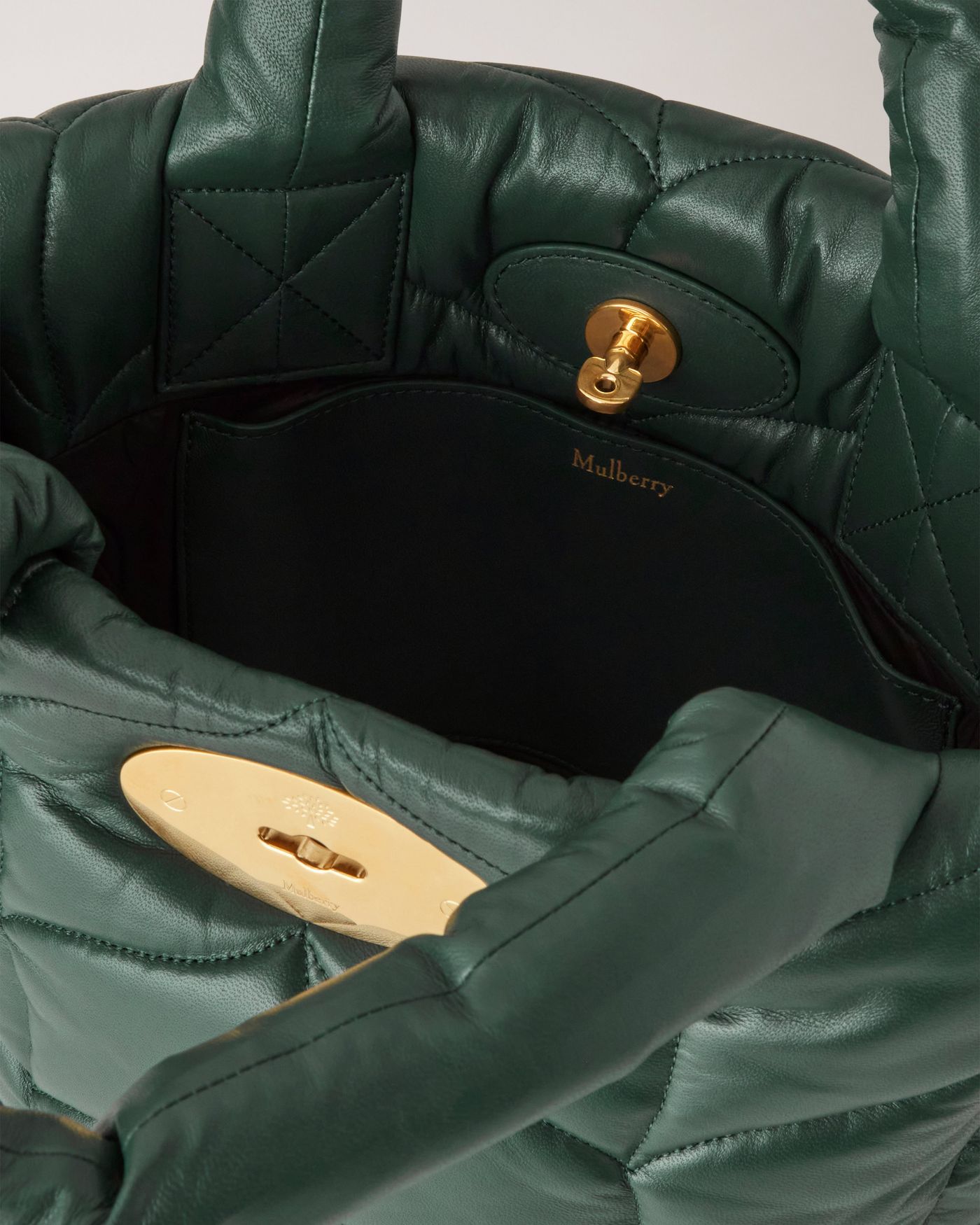 Big Softie | Mulberry Green Pillow Effect Nappa Leather | Softie | Mulberry