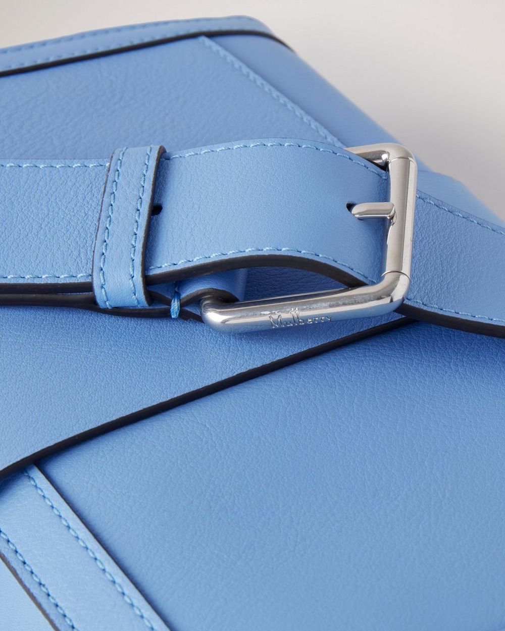 Utility Postman's Buckle Crossbody | Cornflower Blue Silky Calf | Women ...