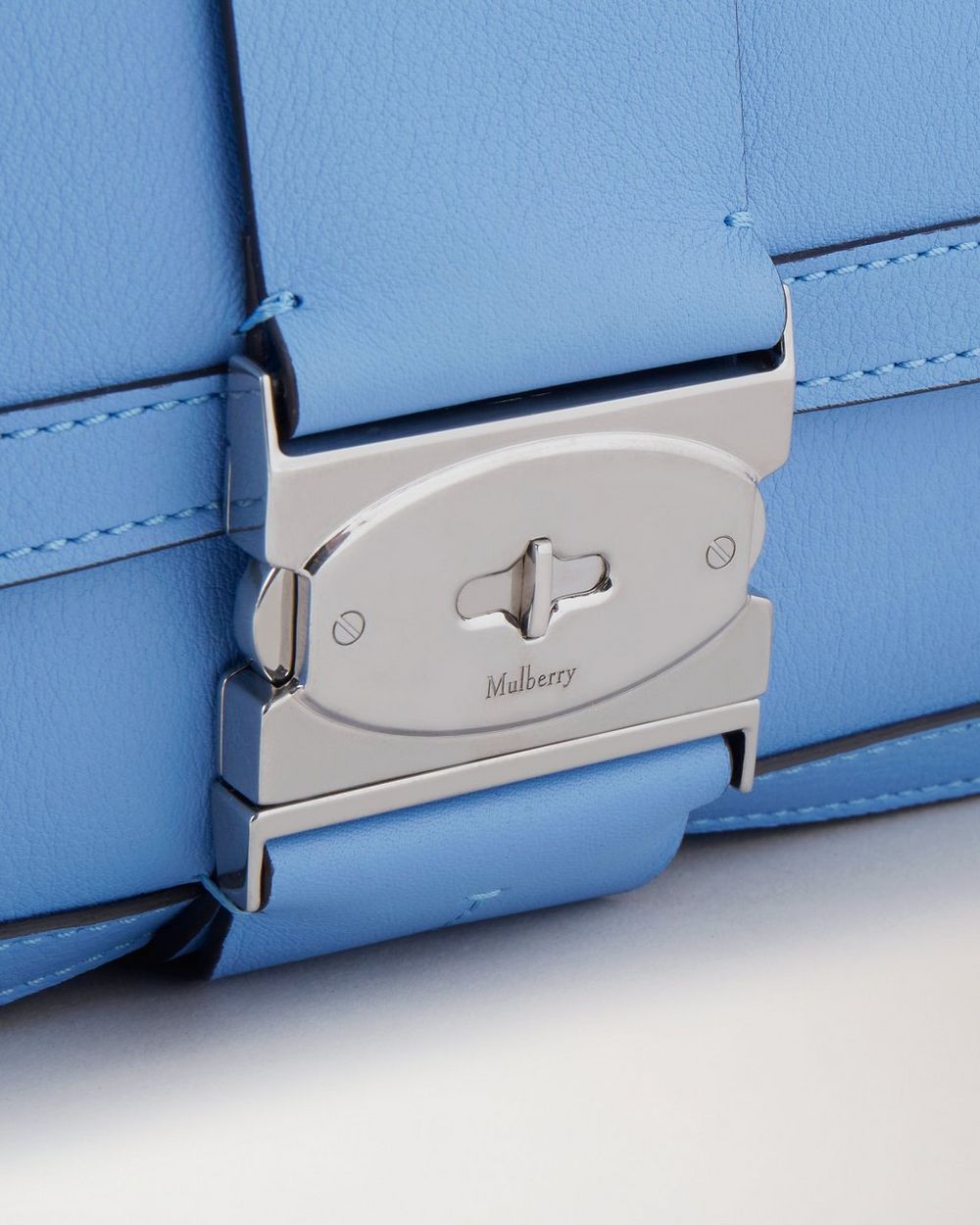 Utility Postman's Buckle Crossbody | Cornflower Blue Silky Calf | Women ...