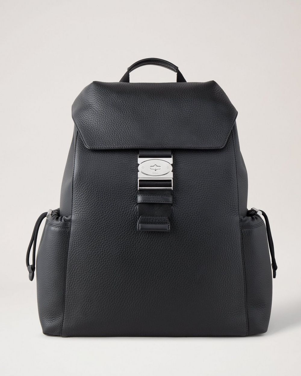 Utility Postman's Buckle Backpack | Black Heavy Grain | Women | Mulberry