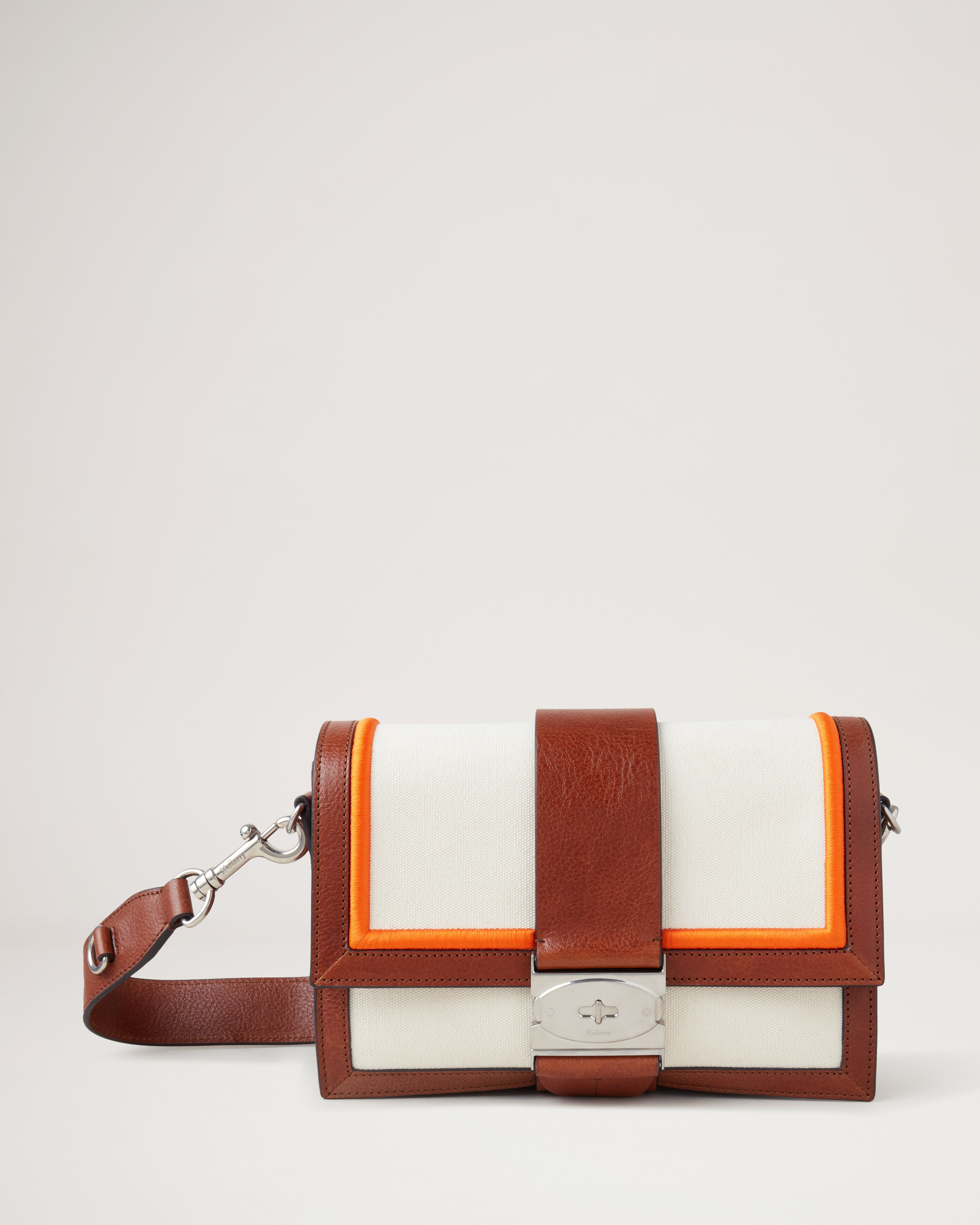 Utility Postman's Buckle Crossbody | Ecru & Oak Canvas & Leather ...