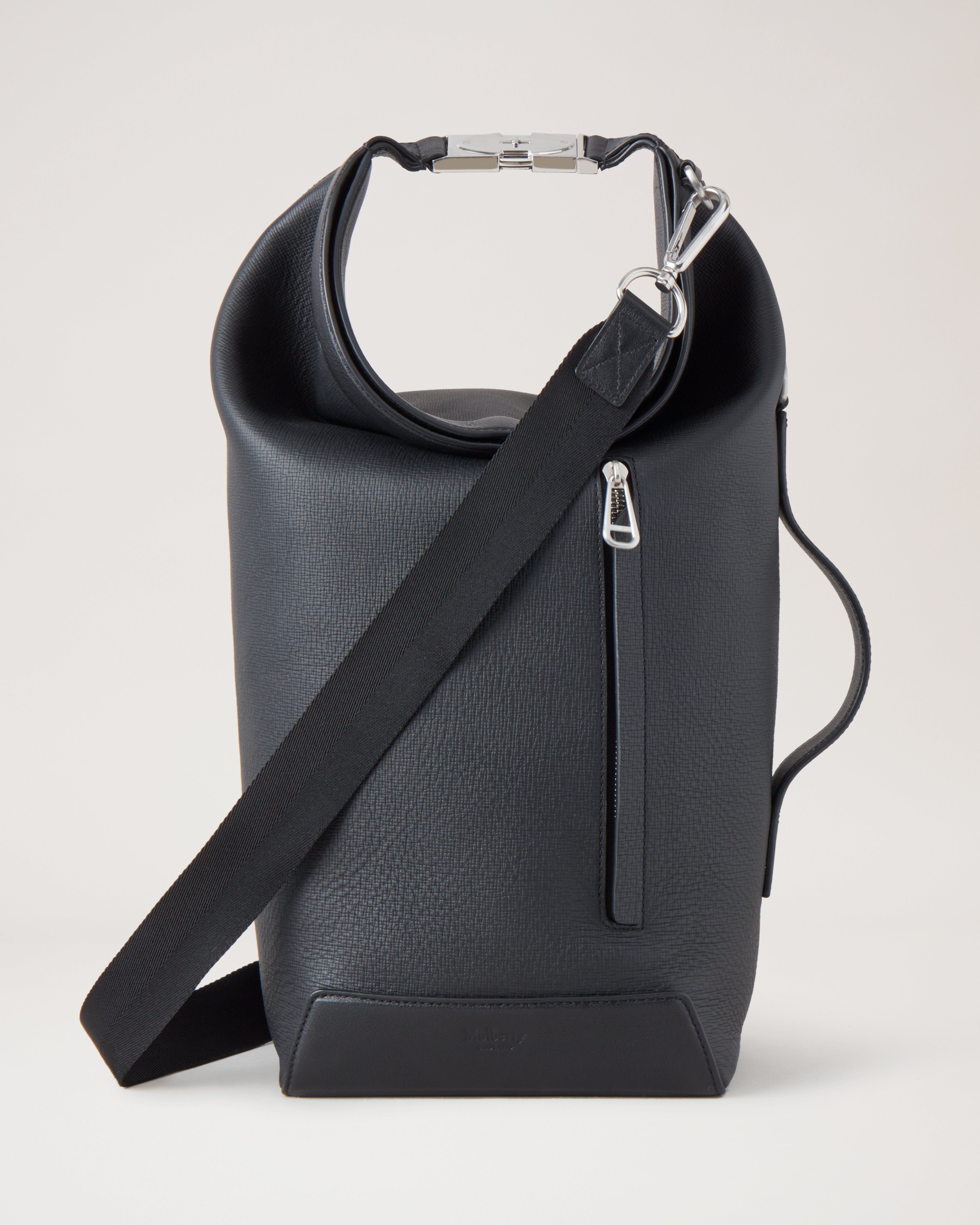 Large Dry Bag | Black Cross-Boarded Grain | Women | Mulberry