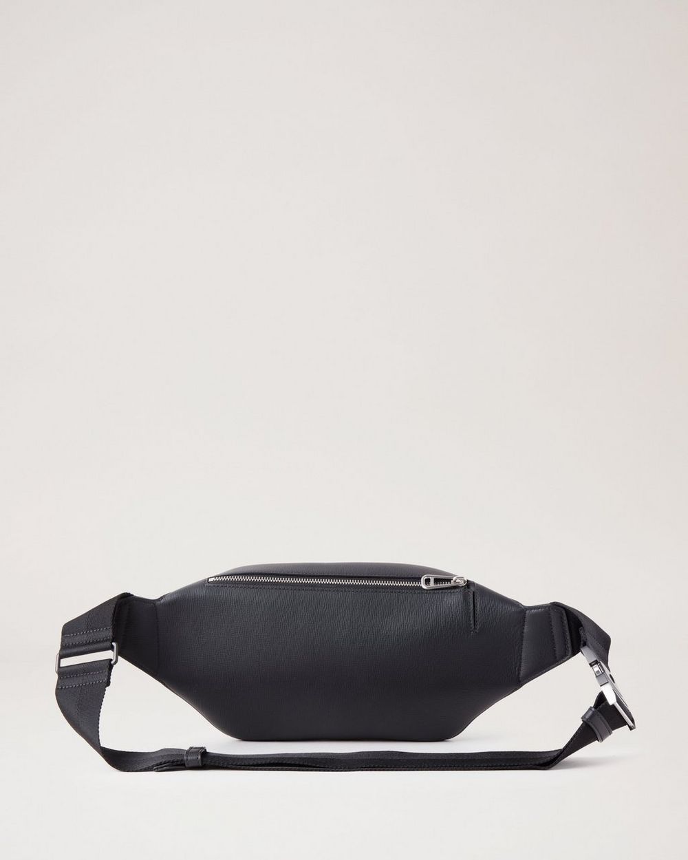 Utility Postman's Buckle Belt Bag | Black Cross-Boarded Grain | Men ...