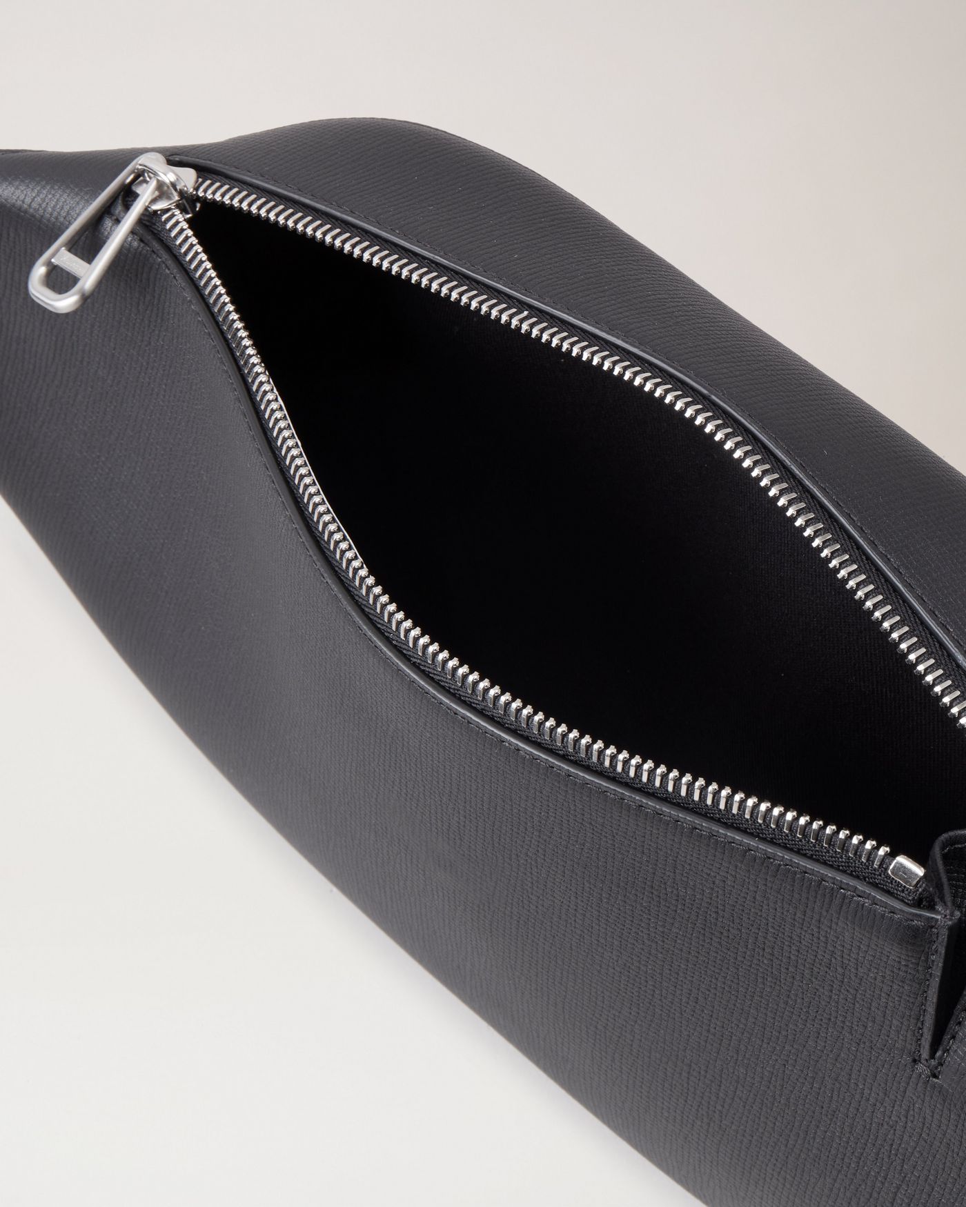 Utility Postman's Buckle Belt Bag | Black Cross-Boarded Grain | Men ...