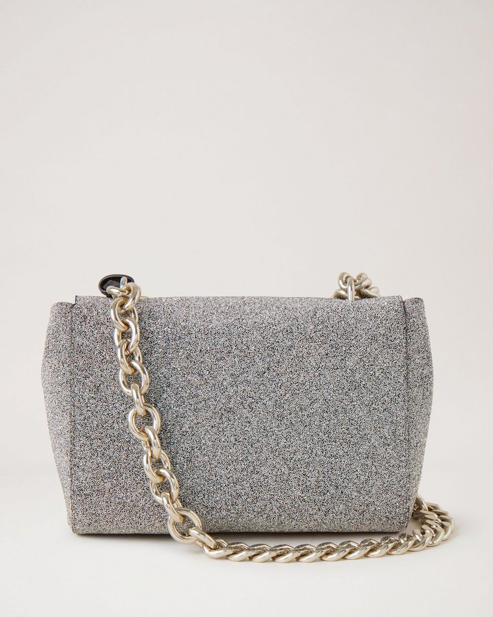 Top Handle Lily | Silver Sparkling Crystal and Silky Calf | Lily | Mulberry