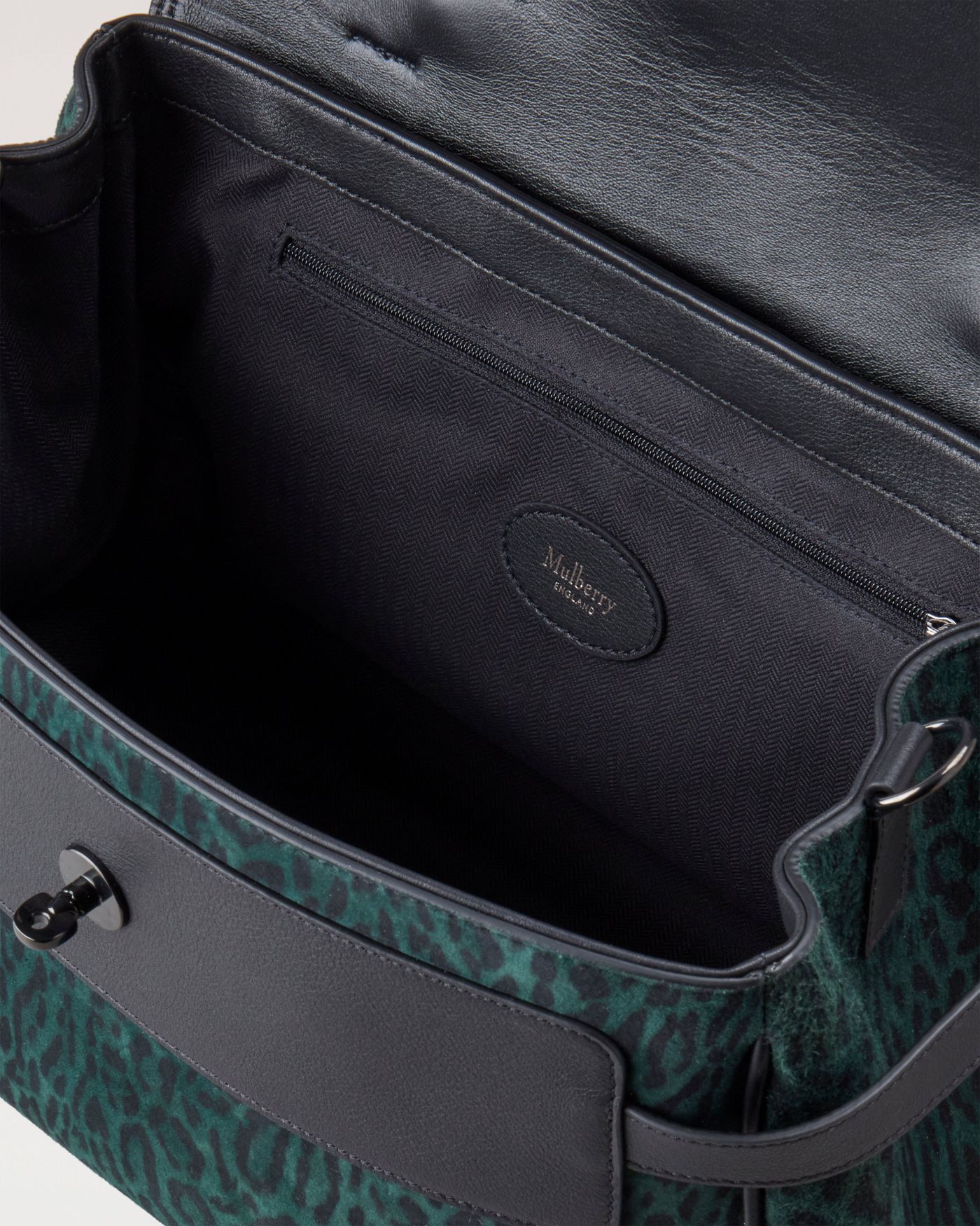 Alexa | Mulberry Green & Black Leopard Printed Suede | Sustainable ...