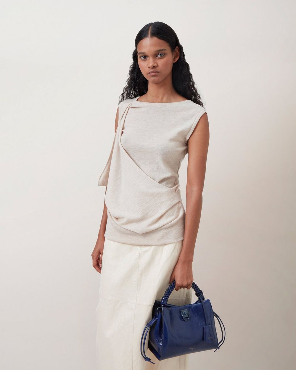 Small Iris | Sapphire Smooth Glossy Leather | Iris | Mulberry