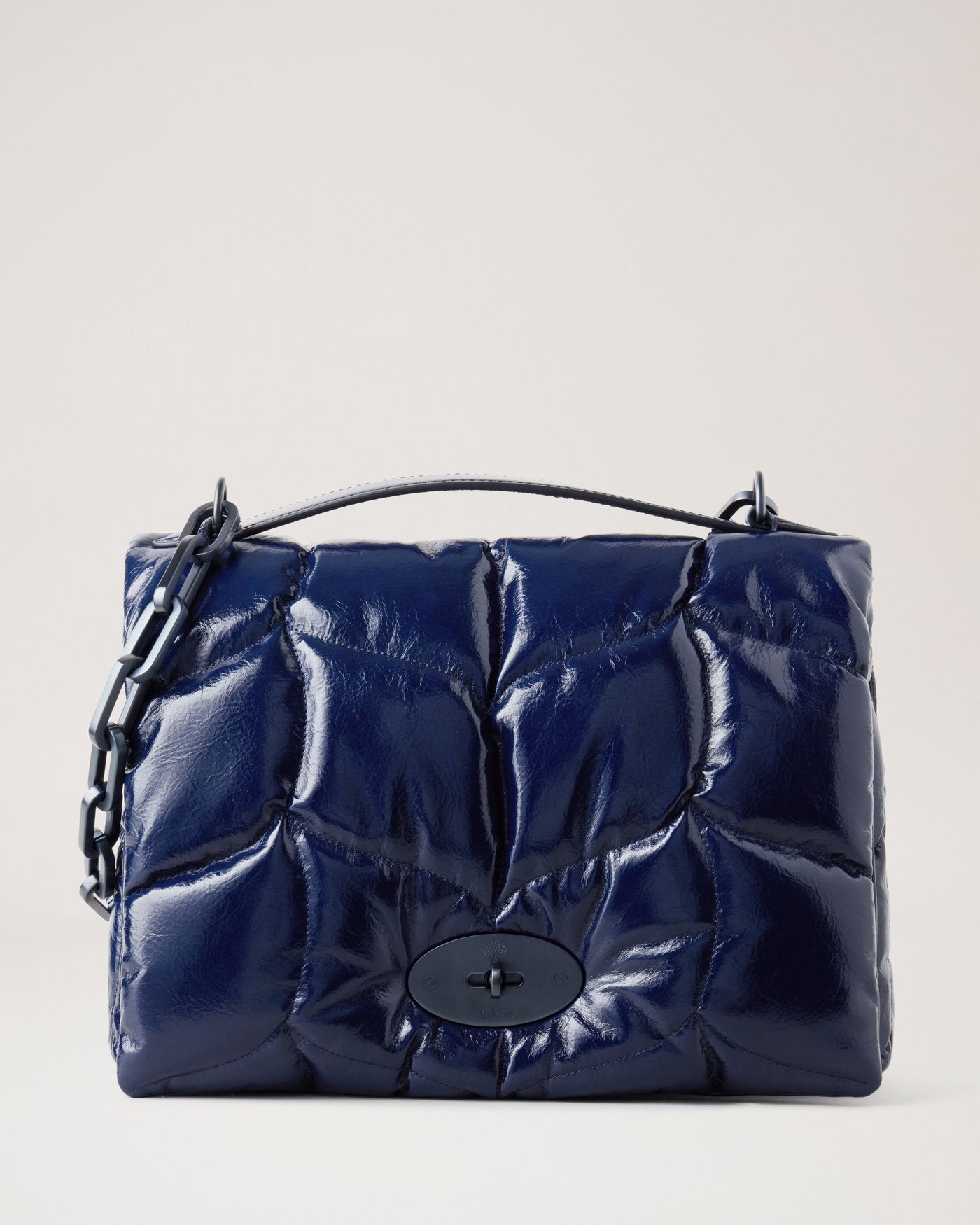 Softie | Sapphire Smooth Glossy Leather | Softie | Mulberry