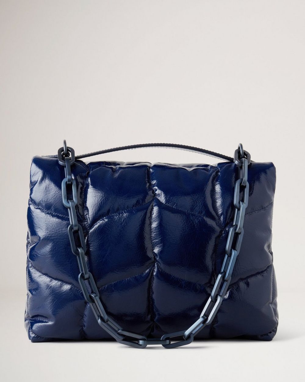 Softie | Sapphire Smooth Glossy Leather | Softie | Mulberry
