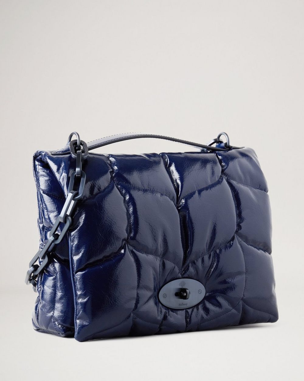 Softie | Sapphire Smooth Glossy Leather | Softie | Mulberry