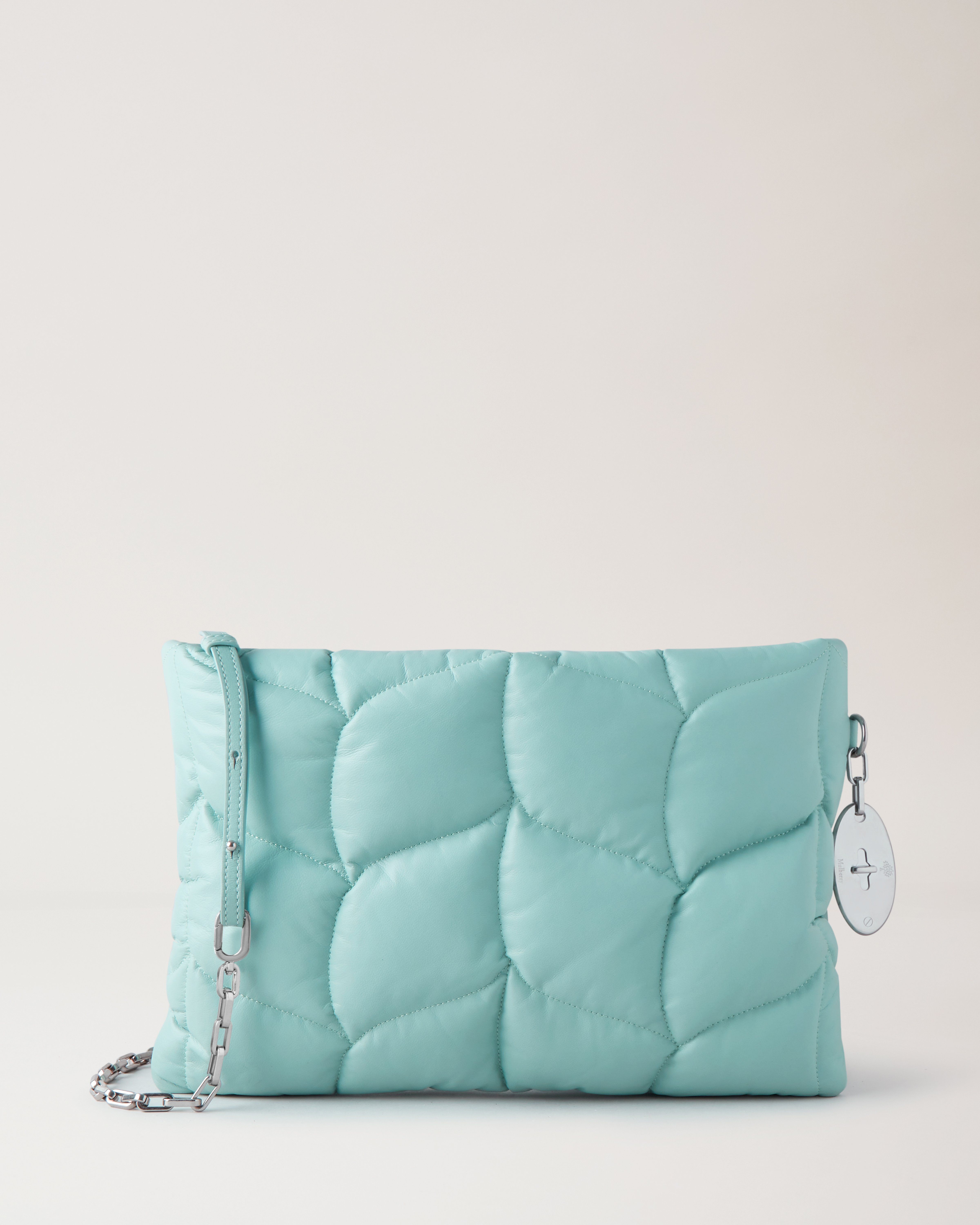 Softie Clutch Acrylic Green Pillow Effect Nappa Leather Softie