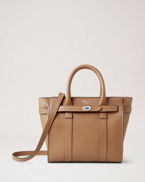 Mini Zipped Bayswater | Teak Silky Calf | Women | Mulberry
