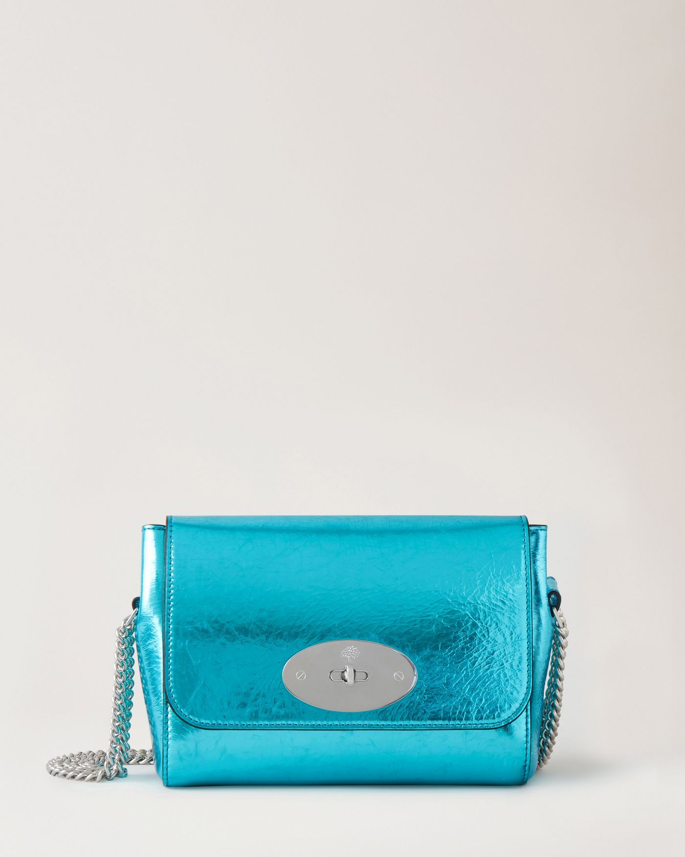 Triple Chain Lily | Portobello Blue Crinkled Metallic Leather ...