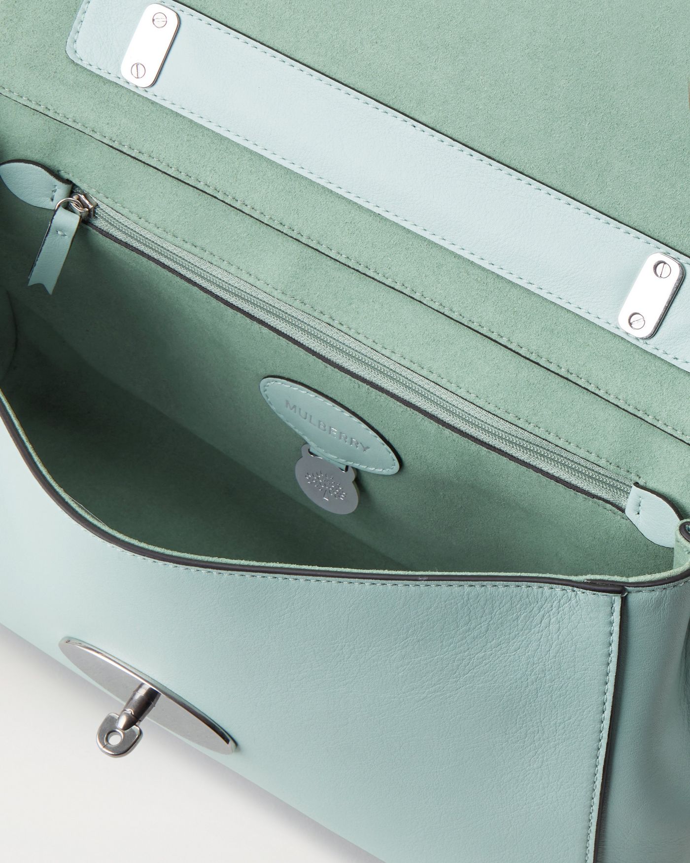 Medium Lily | Acrylic Green High Shine Goat Print Leather | Sustainable ...