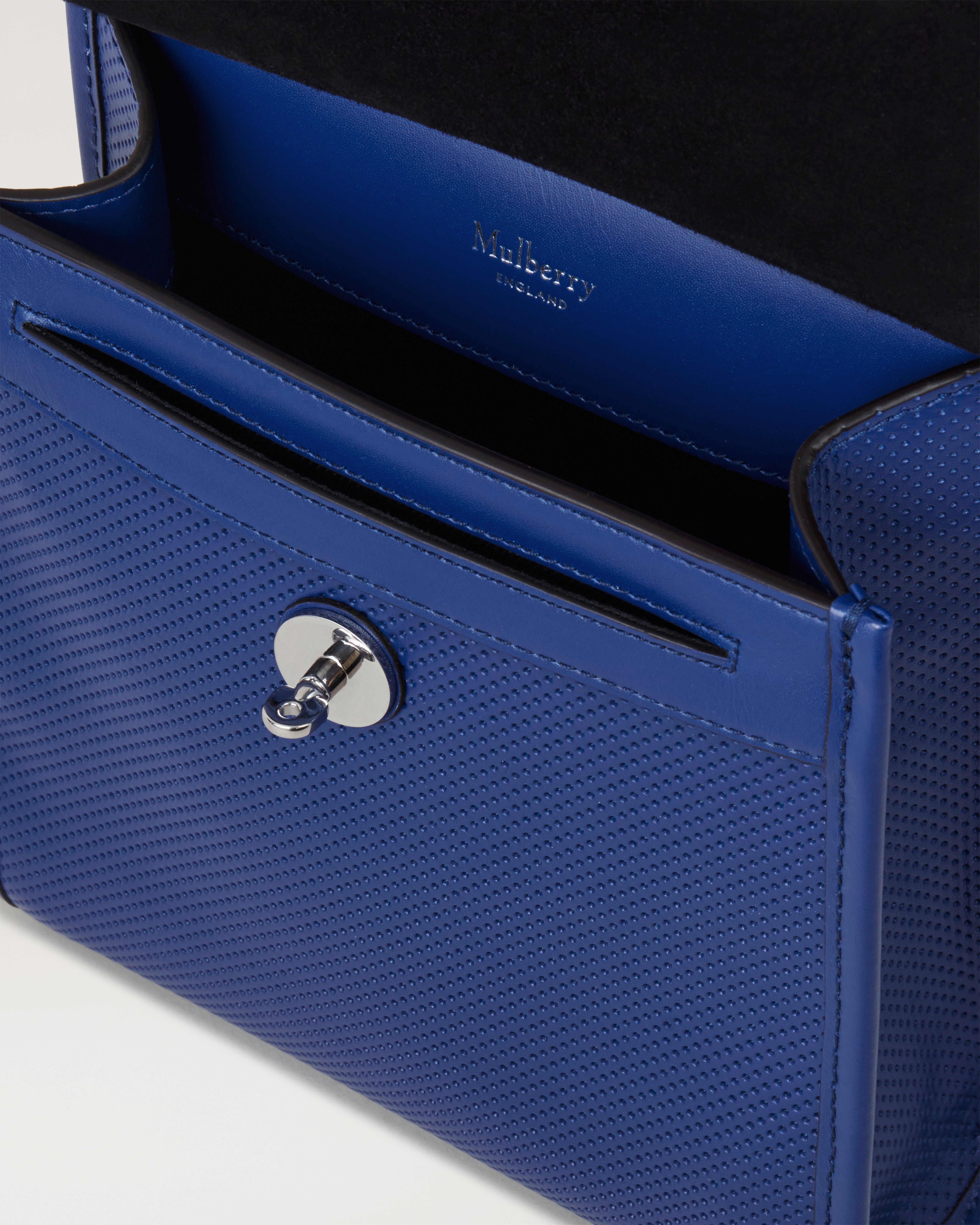 Small Antony | Pigment Blue Perforated Leather | Women | Mulberry