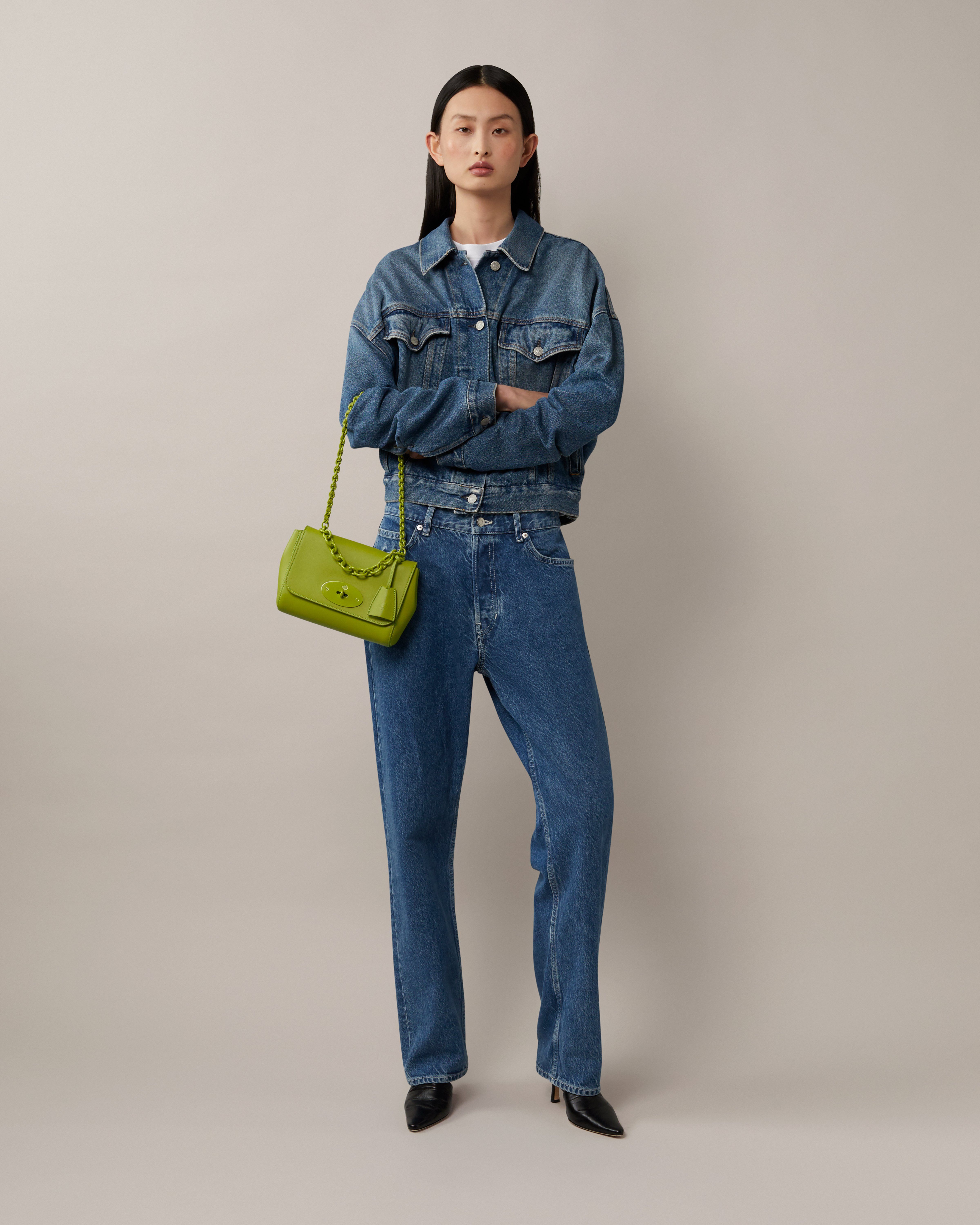 Top Handle Lily | Acid Green Micro Classic Grain | Women | Mulberry