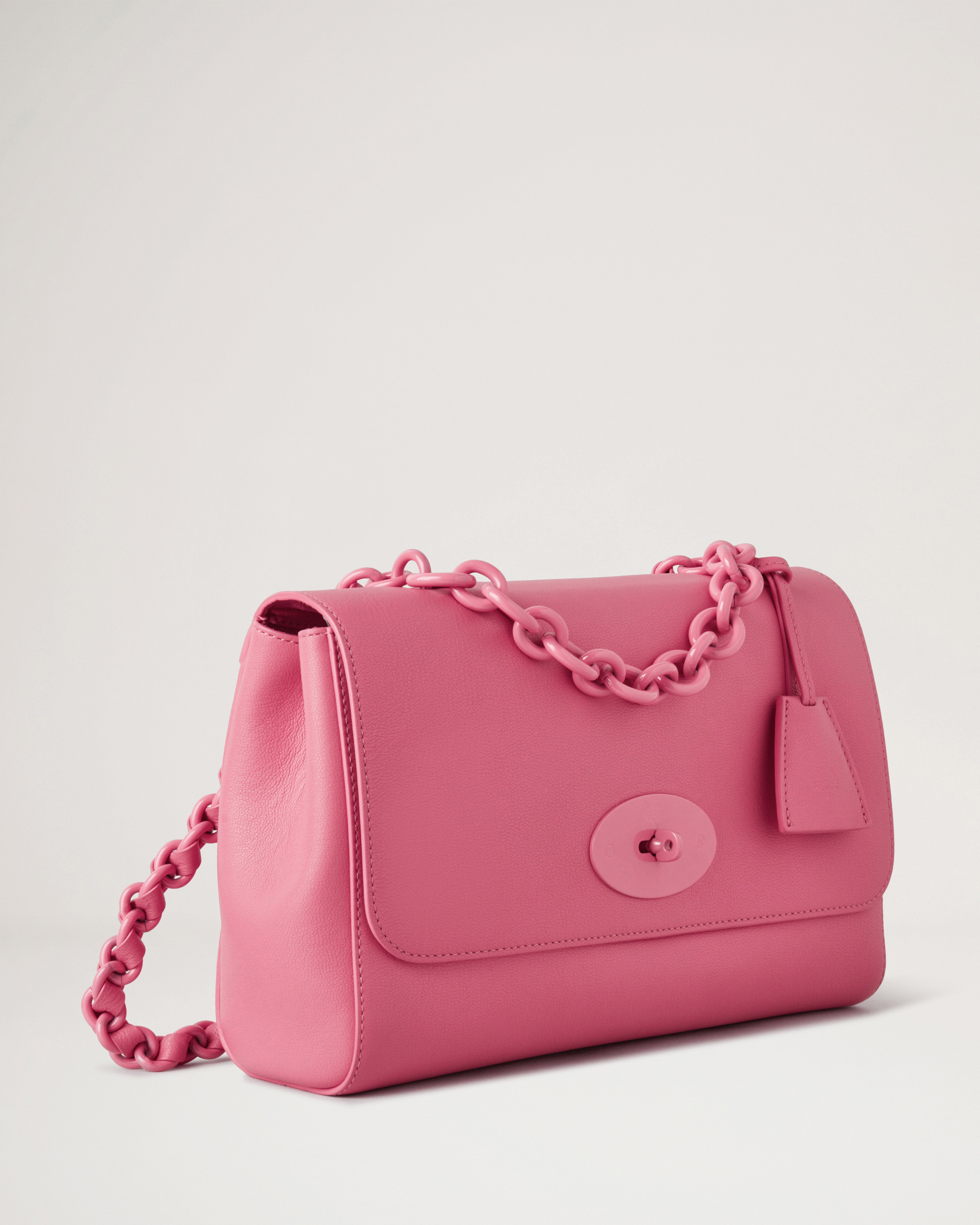 Medium Top Handle Lily | Geranium Pink Micro Classic Grain | Women ...