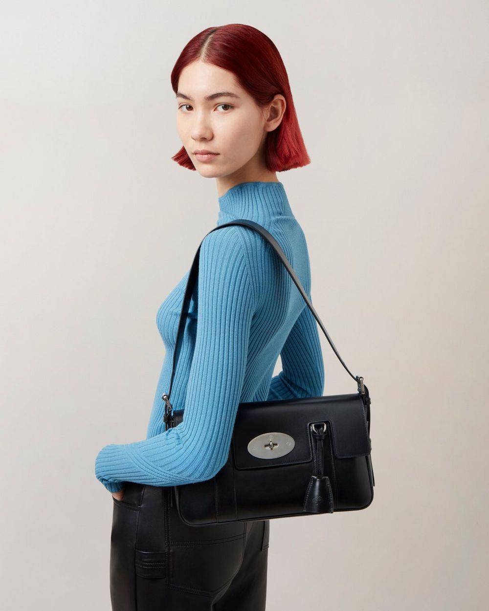 East West Bayswater | Black Shiny Smooth Calf | Women | Mulberry