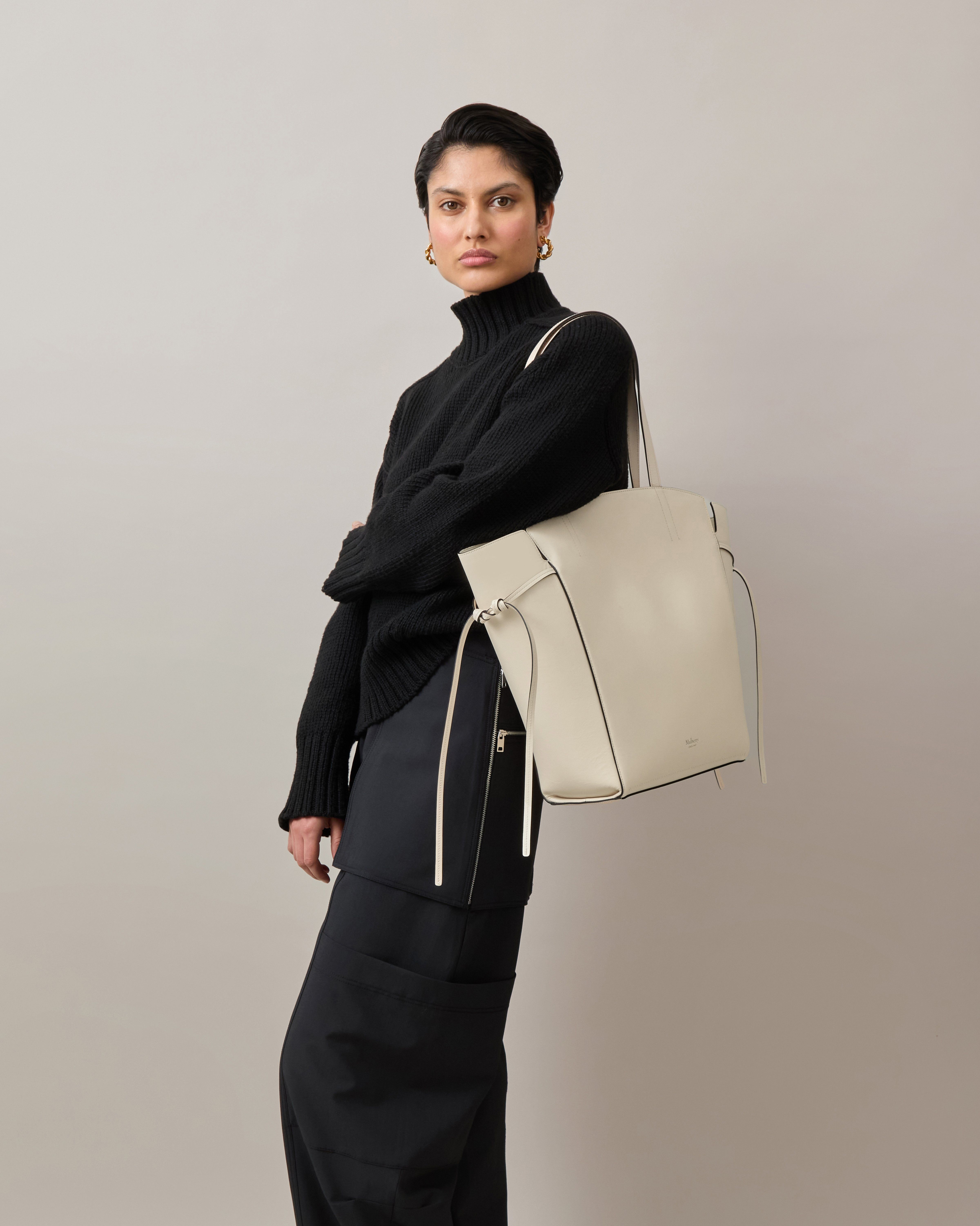 Clovelly Tote | Eggshell Refined Flat Calf | Women | Mulberry