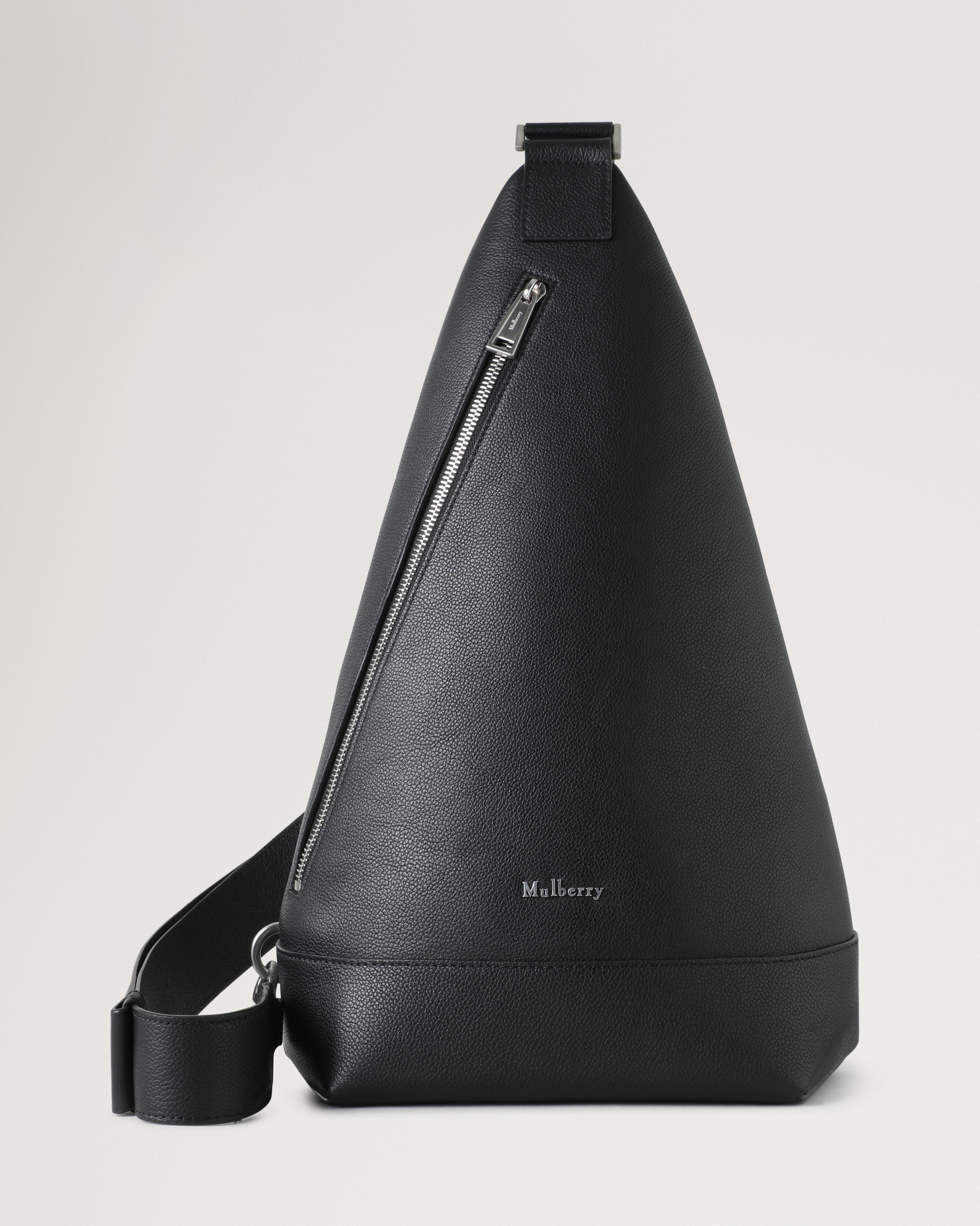 Farringdon Sling Backpack | Black Small Pebble Grain | Women | Mulberry
