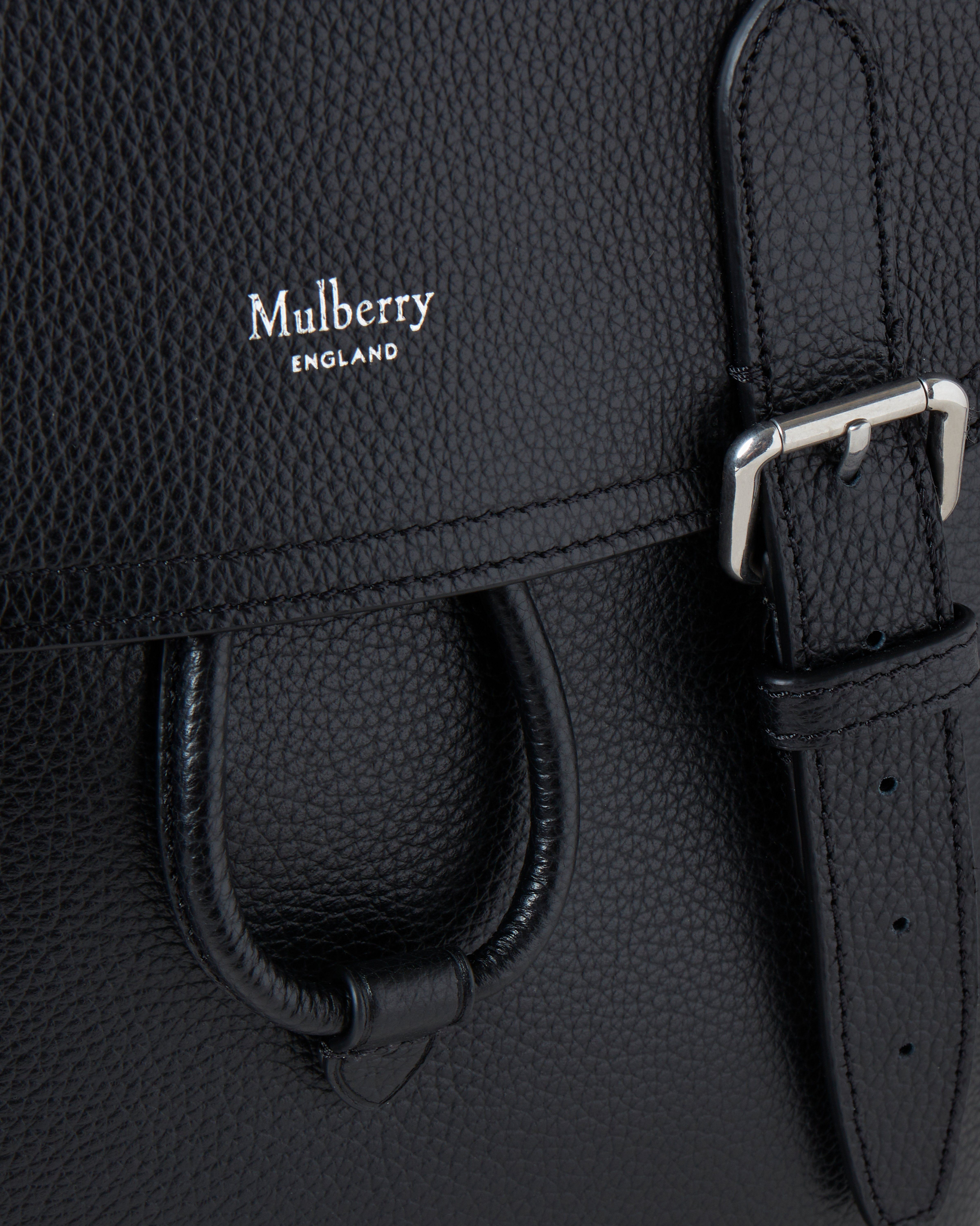 Mini Heritage Backpack | Black Small Classic Grain | Men | Mulberry