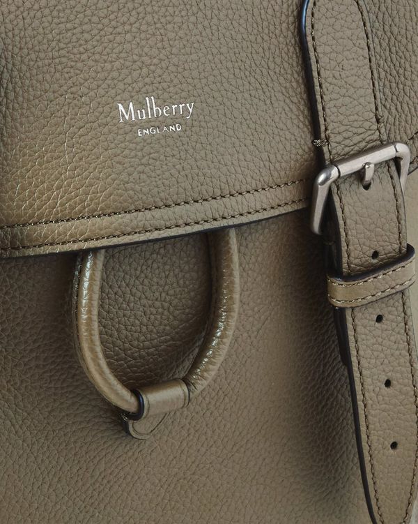 Mulberry | Mini Heritage Backpack | Linen Green Small Classic Grain