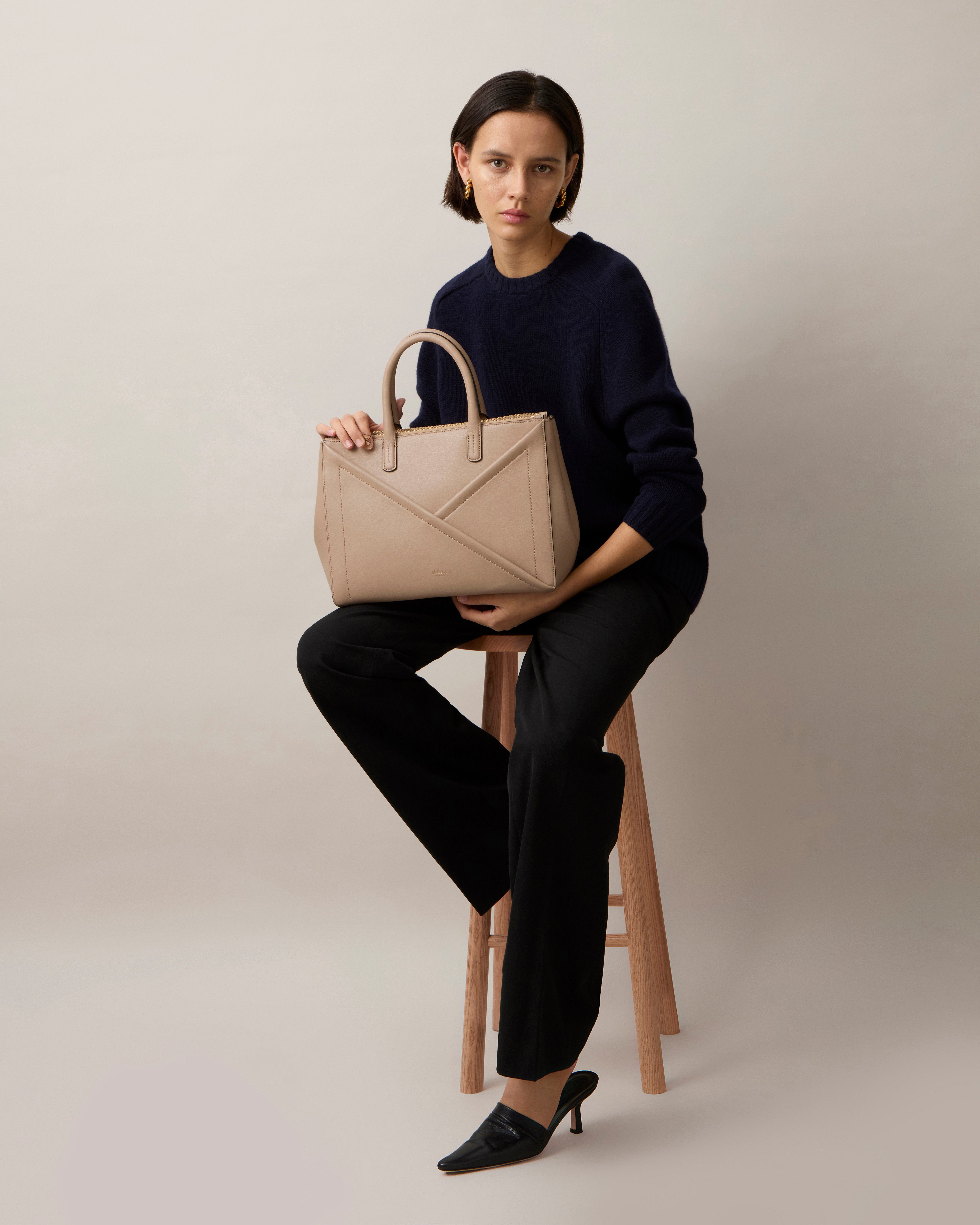 M Zipped Top Handle | Maple Micro Classic Grain | Women | Mulberry