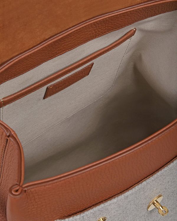 Mulberry x Eleventy Chiltern Backpack | Chestnut & Grey Melange Heavy ...