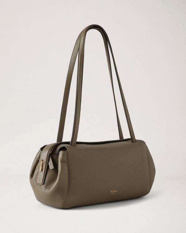 Mulberry | Meadow Small Shoulder Bag | Linen Green Natural Grain