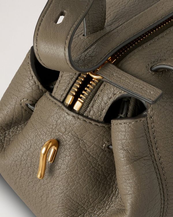 Mulberry | Meadow Small Shoulder Bag | Linen Green Natural Grain