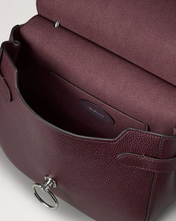 Mulberry | Amberley Satchel | Black Cherry Small Classic Grain