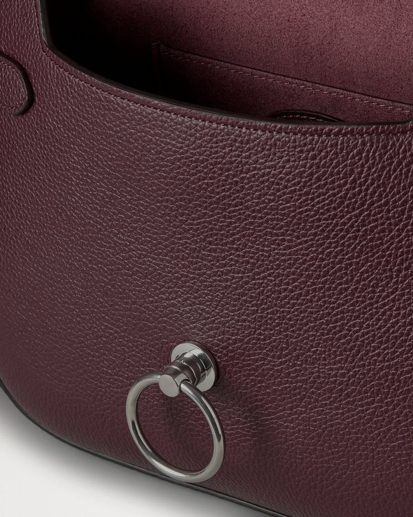 Mulberry | Amberley Satchel | Black Cherry Small Classic Grain