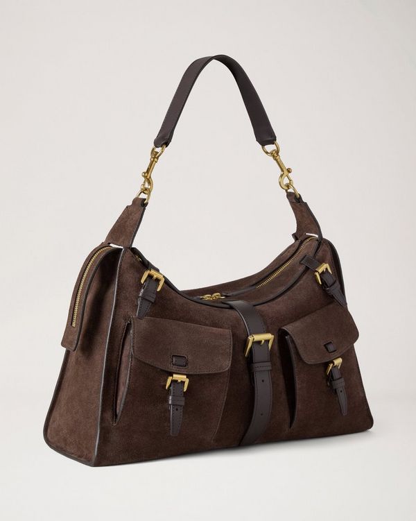 Mulberry | Roxanne Shoulder Bag | Chocolate Suede | Roxanne