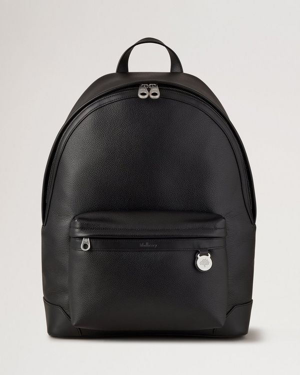 Mulberry | Heritage Zipped Backpack | Black Small Classic Grain