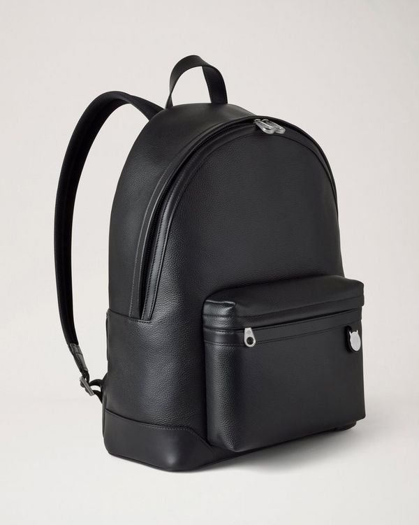 Mulberry | Heritage Zipped Backpack | Black Small Classic Grain