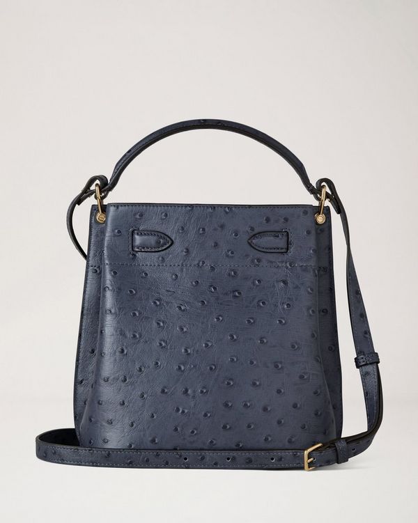 Mulberry | Islington Bucket | Stormy Blue Ostrich | Top Handle Bags