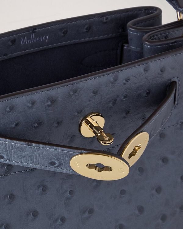 Mulberry | Islington Bucket | Stormy Blue Ostrich | Top Handle Bags