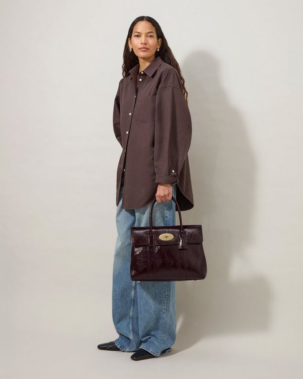 Mulberry | Bayswater | Deep Aubergine Patent | Women